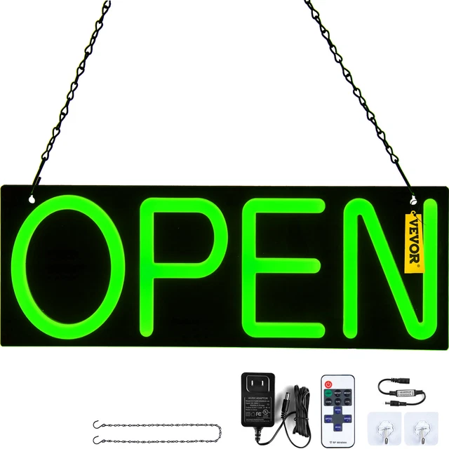 VEVOR NEON SIGN Open Neon Lights Signs 20" x 7" for Commercial/Business ...