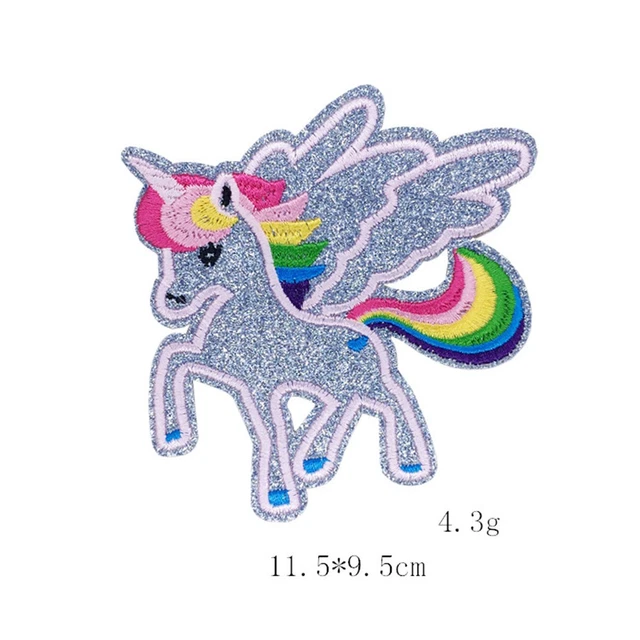 8PCS PAILLETTES LICORNE brodé patch de couture applique vêtements robe ...