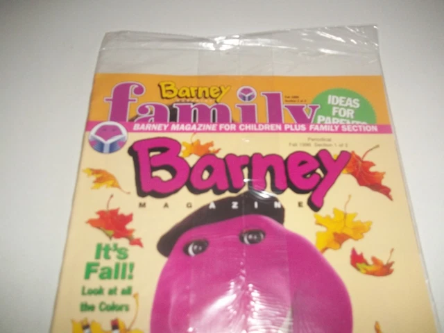 BARNEY MAGAZINE FALL 1996 Nice Unread, Still Sealed!! Purple Dinosaur ...
