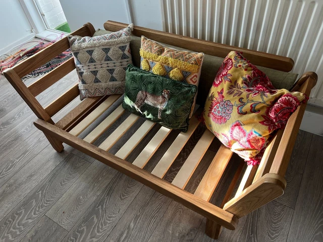 SINGLE DAYBED FROM Futon made with light wood in excellent condition £ ...