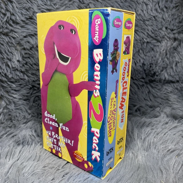 BONUS 2 PACK VHS Barney & Friends 1998 Good Clean Fun/Oh Brother She's ...