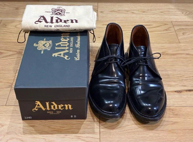 ALDEN SHOES SHELL Cordovan 1340 Chukka Boots Lace-Up Black Barry Last ...