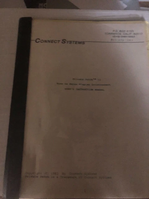 CONNECT SYSTEMS PRIVATE Patch II Tone To Pulse Simplex Interconnect ...