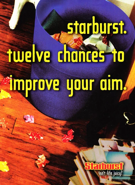 STARBURST CANDY AD #03 MAGAZINE promo AD 2001 TWELVE CHANCES TO IMPROVE ...
