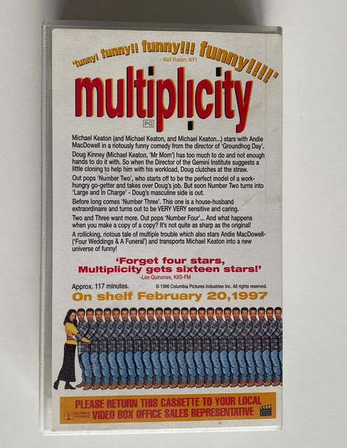 MULTIPLICITY [VHS] VIDEO Box Office Preview Tape Michael Keaton 1996 ...