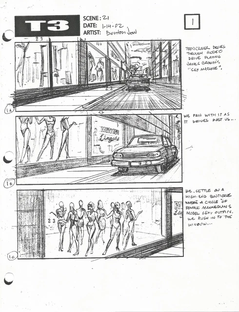 TERMINATOR 3 ORIGINAL production used TX storyboard sheet includes Life ...