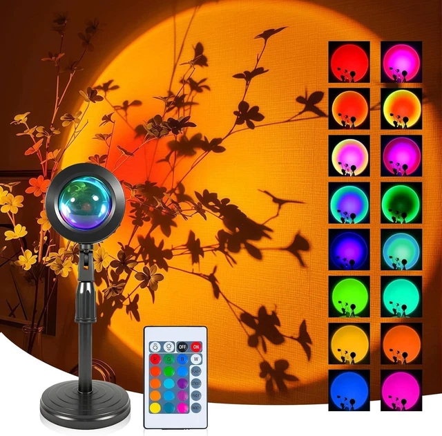SUNSET LAMP PROJECTION-16 Colour | RGB Sunset Light with Remote|USB ...