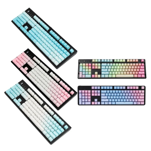 104 KEYS GRADIENT Mechanical Switch Keyboard Keycaps Set Layout ...
