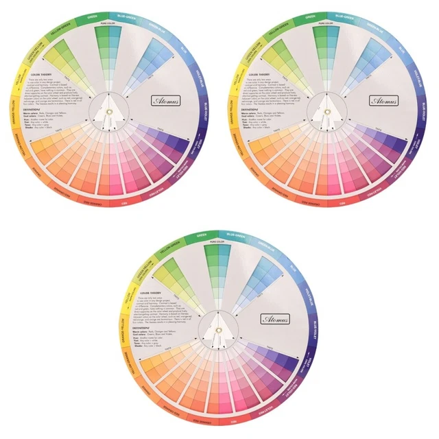 SET OF 3 Color Board Chart Gradient Wheel Painting Supplies £10.79 ...