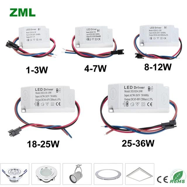 LED DRIVER POWER Supply 3W/12W/36W 300mA Transformator Constant Current ...