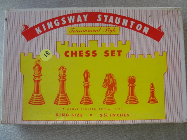 VINTAGE KINGSWAY STAUNTON CHESS SET 1960s game King Size 2 3/4" £12.34 ...