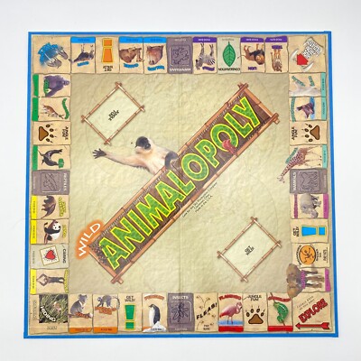 WILD ANIMALOPOLY GAME Board Only Animals Monopoly Replacement Pieces ...