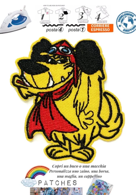 PATCH MUTTLEY WACKY Races toppa termoadesiva Dastardly dog sciarpa ...