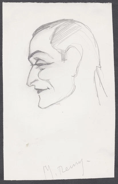 CONSTANT REMY FILM cinema acteur actor Portrait dessin drawing Caulaert ...