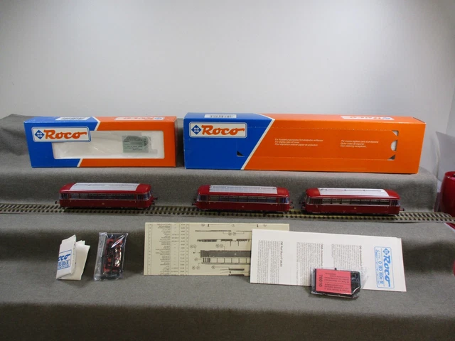 ROCO SPUR H0 43018+43019 Schienenbus + Beiwagen der DB DC Analog in OVP ...