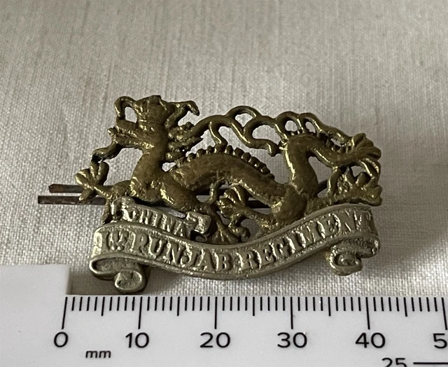 VINTAGE RARE MILITARY Officers Cap Badge CHINA 1st PUNJAB REGIMENT ...