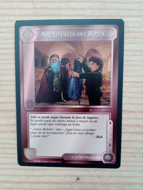 CARTA TRADING CARD Abundancia Del Botin - El Señor De Los Anillos EUR 1 ...