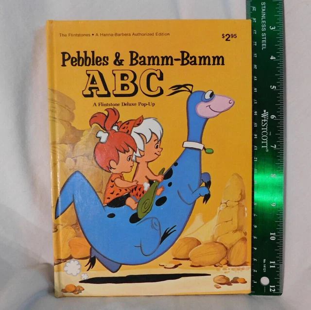 PEBBLES & BAMM-BAMM ABC Flintstones Pop-Up Book 1976 Vintage -- Bad ...