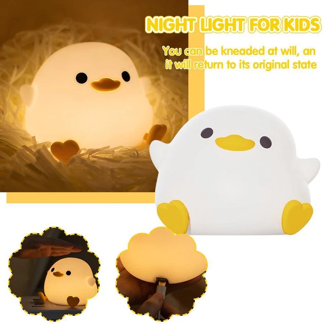 CUTE DUCK LAMP Duck Night Light Silicone Animal Kids Baby Night Light ...