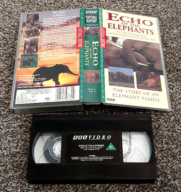 ECHO OF THE Elephants Bbc Video David Attenborough Pal Vhs Video Kids Children £25.00 - PicClick UK