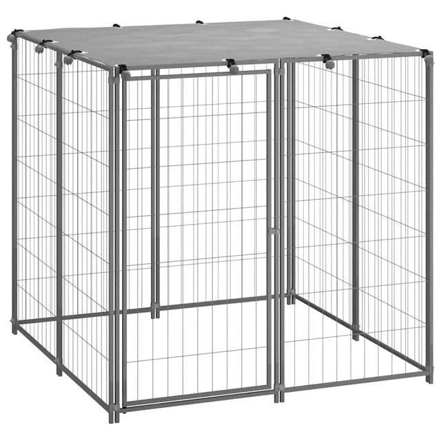 DOG KENNEL SILVER 110x110x110 cm Steel $212.74 - PicClick AU