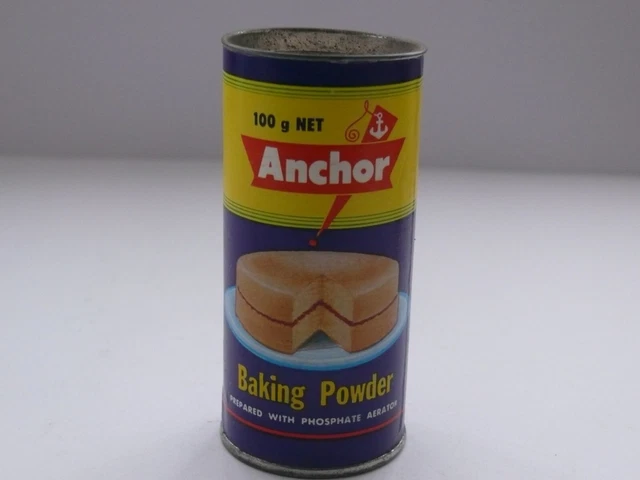 VINTAGE AUSTRALIAN ANCHOR 100G Baking Powder Tin $15.00 - PicClick AU