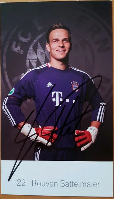 ROUVEN SATTELMAIER FC Bayern Autogrammkarte mit Original Signatur ...