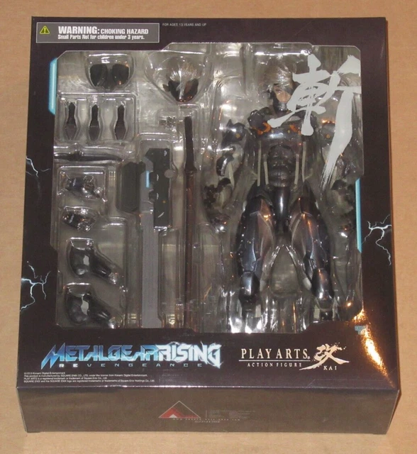 METAL GEAR RISING Revengeance Raiden Play Arts Kai Black Figure Sealed ...