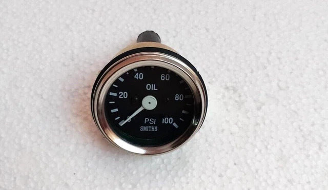 SMITH BLACK OIL Pressure Gauge 0-100 psi Chrome Bezel £11.99 - PicClick UK