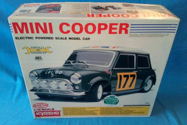 KYOSHO 1/10 MINI COOPER R/C No. 3055 + No.3056 Rare Painted Body ©1991 ...