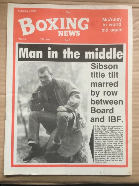 BOXING NEWS FEB 5, 1988 Vol 44 No 6 Sibson £2.21 - PicClick UK