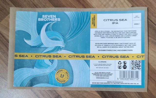 SEVEN BRO7HERS (BROTHERS) Brewing Co. - Citrus Sea - IPA - craft beer ...