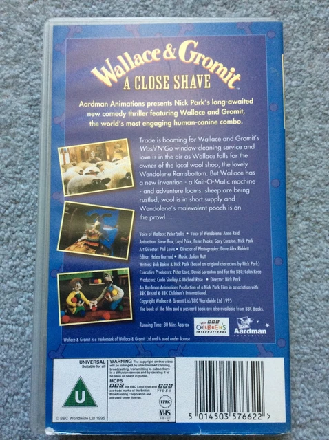 WALLACE & GROMIT: A Close Shave (1995) [UK, VHS] - Nick Park - Aardman ...
