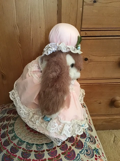 VINTAGE SALCO LITTLE Meadow Collection White Brown Bunny Rabbit Plush ...