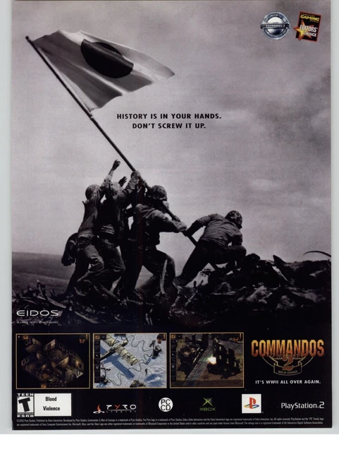 COMMANDOS 2: MEN of Courage PS2 Xbox PC 2002 Vintage Affiche de Jeu ...