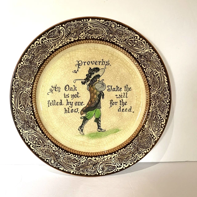 ANTIQUE ROYAL DOULTON England Proverbs Plate Golfers Proverb £73.90 ...