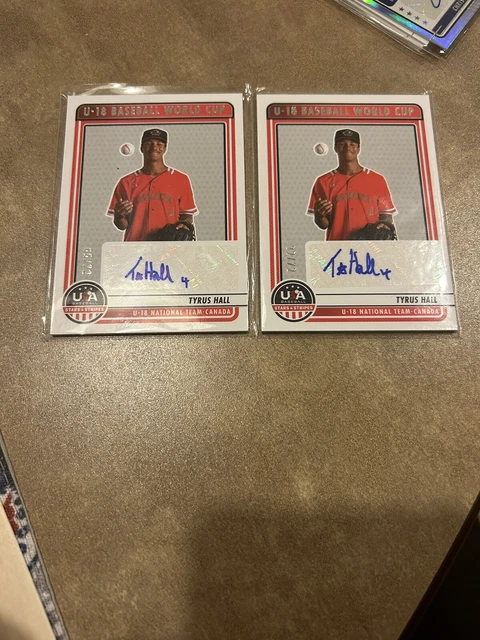 2023 STARS & Stripes TYRUS HALL U-18 World Cup Auto #'d 22/72 + 65/72 ...