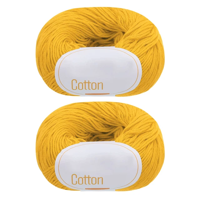 100% COTTON YARN, 2 Packages of 100g/3.53oz(Per Skein 50g/137yards ...