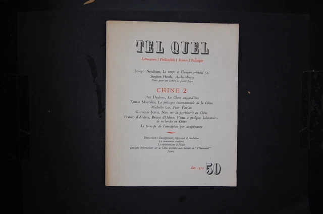TEL QUEL , revue littéraire été 1972 N°50 , Chine 2 EUR 22,00 - PicClick FR