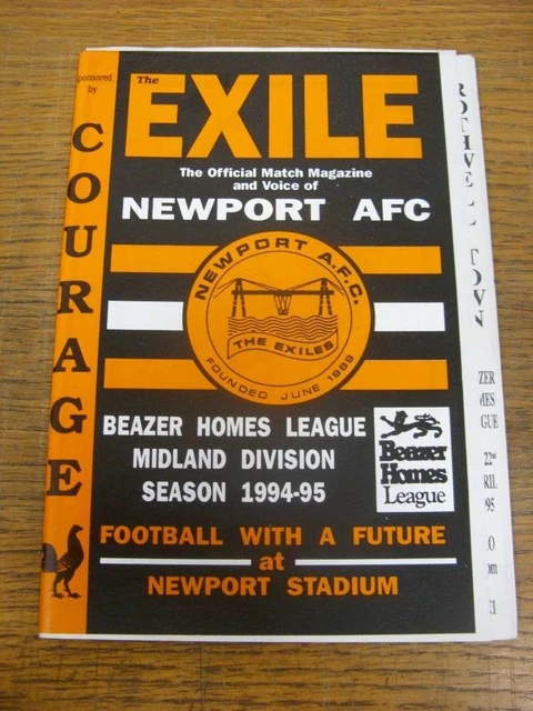 22/04/1995 NEWPORT AFC v Rothwell Town £3.99 - PicClick UK