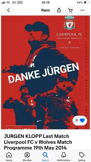 LIVERPOOL V WOLVES (19 May 2024) Official Match Programme £6.00 ...