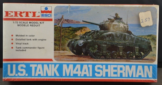 ERTL U.S. TANK M4A1 Sherman 1/72 Scale Model Kit 120122MGL4 $14.05 ...