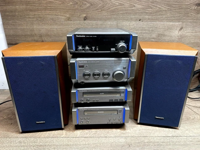 VINTAGE TECHNICS SC-HD55 Stereo Hi-Fi Component System Silver Mini HiFi ...