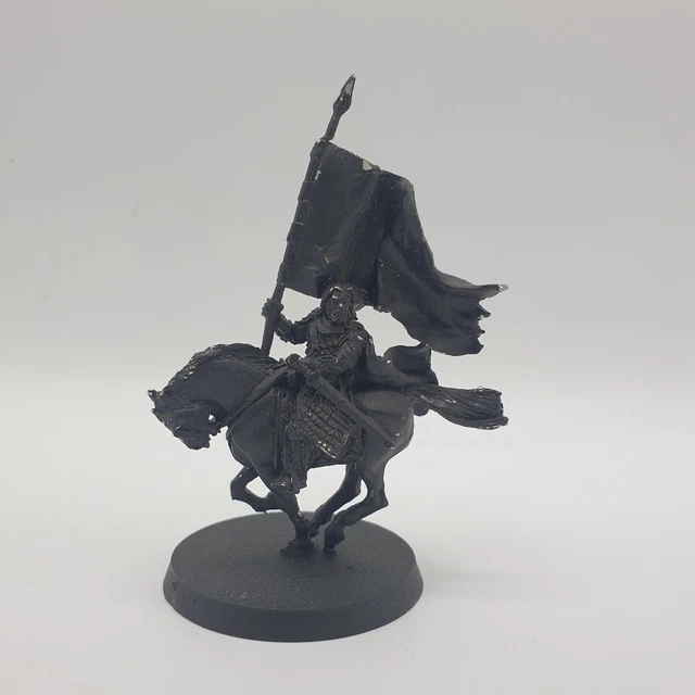 WARHAMMER LOTR MOUNTED Gamling with Rohan Flag Standard Bearer Metal ...