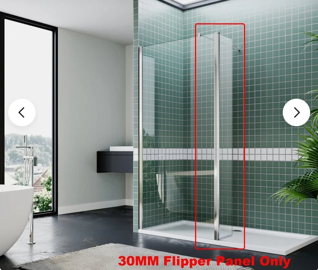 SHOWER SCREEN FLIPPER panel only 1900mm x 300mm Elegant £50.00 ...