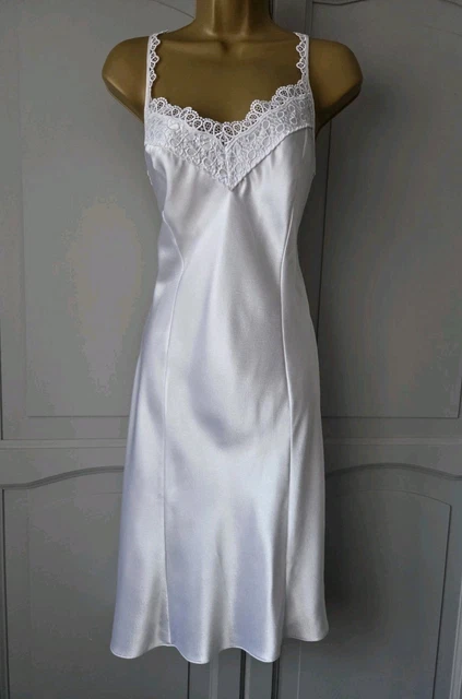 LADIES VTG M&S White Silky Satin Polyester Full Slip Size 16 £5.00 ...