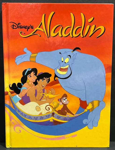 WALT DISNEY CLASSIC Aladdin Hardcover Book Princess Jasmine Genie ...