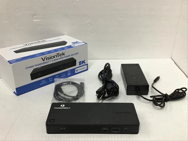 VISIONTEK VT4800 THUNDERBOLT 3 USB C Dock Docking Station 901292 $23.99 ...