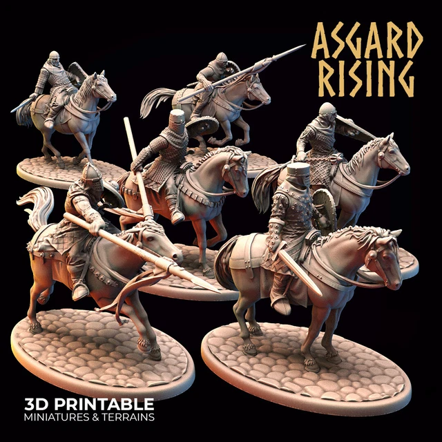 MEDIEVAL KNIGHTS CAVALRY Unit, Tabletop DnD RPG Fantasy Wargames ...