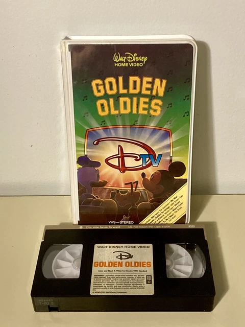 DISNEY VHS GOLDEN Oldies 1984 Animated Music Videos VTG White Clamshell ...